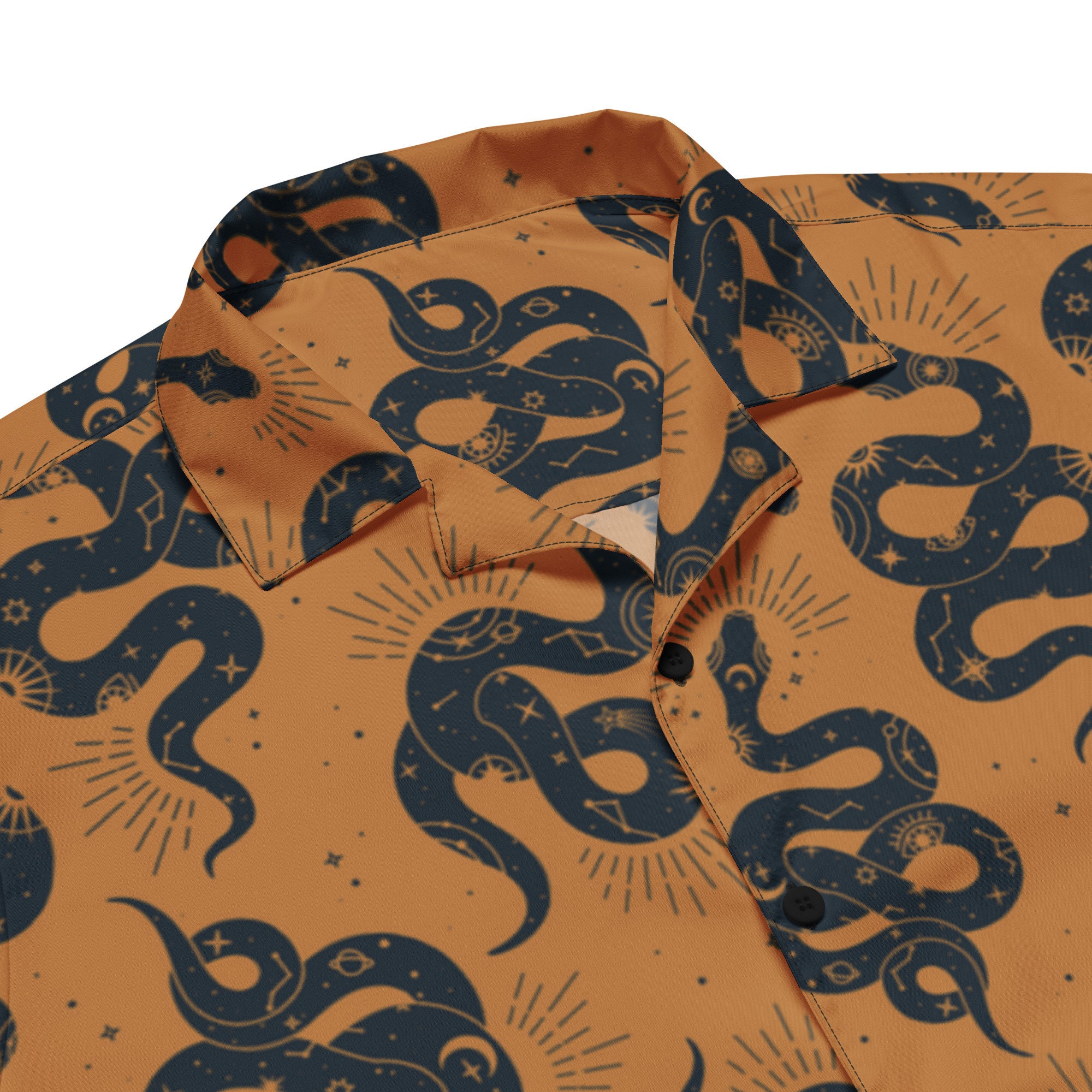 Snake Unisex Button Shirt, Mystical Blouse, Snakes Pattern Button up ...
