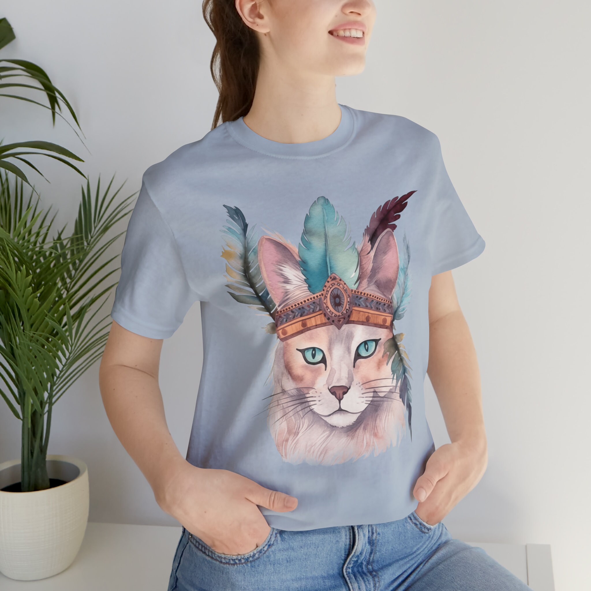 Cat Native Indian American Shirt, Cat Indigenous Designed T Shirt, Cute ...