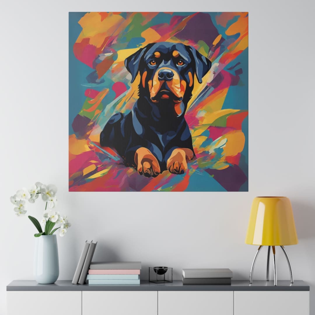 Abstract Rottweiler Canvas, Rottweiler Wall Art, Rottweiler Wall Decor ...
