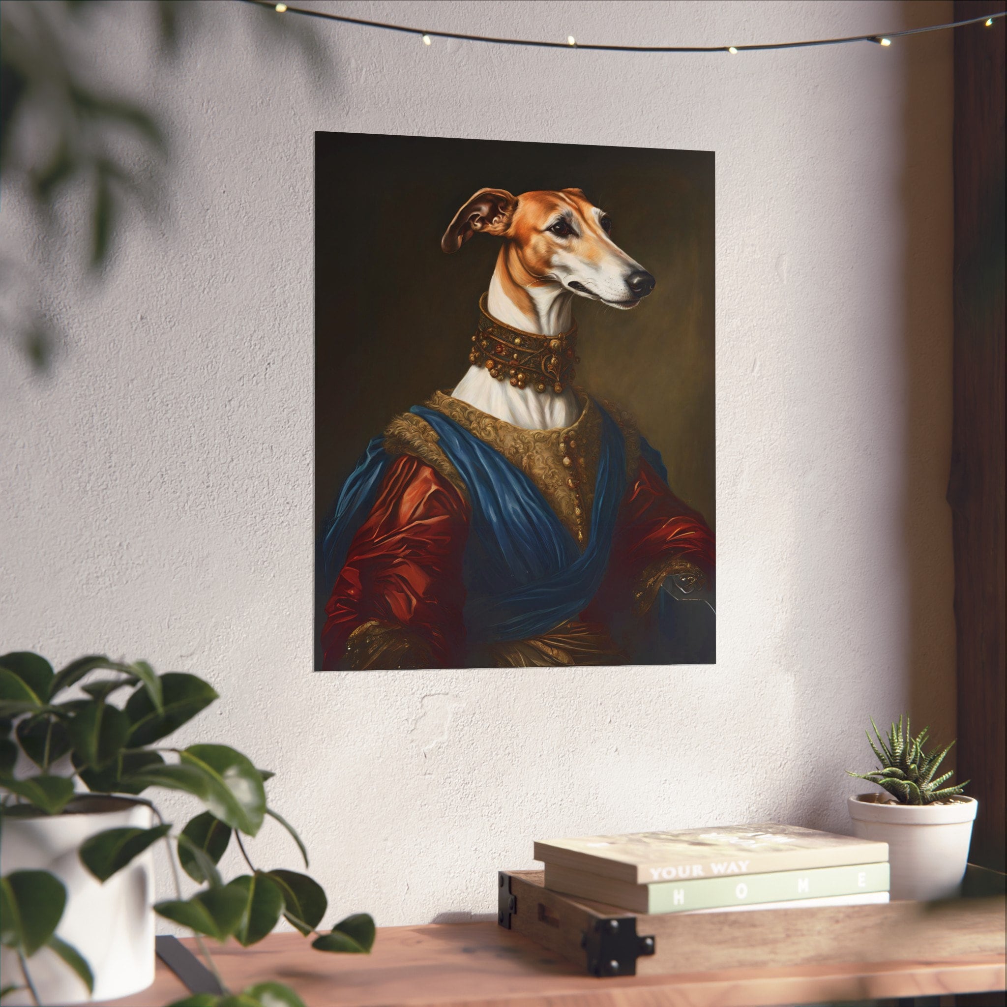 Royal Greyhound Portrait Poster, Renaissance Greyhound Wall Art ...