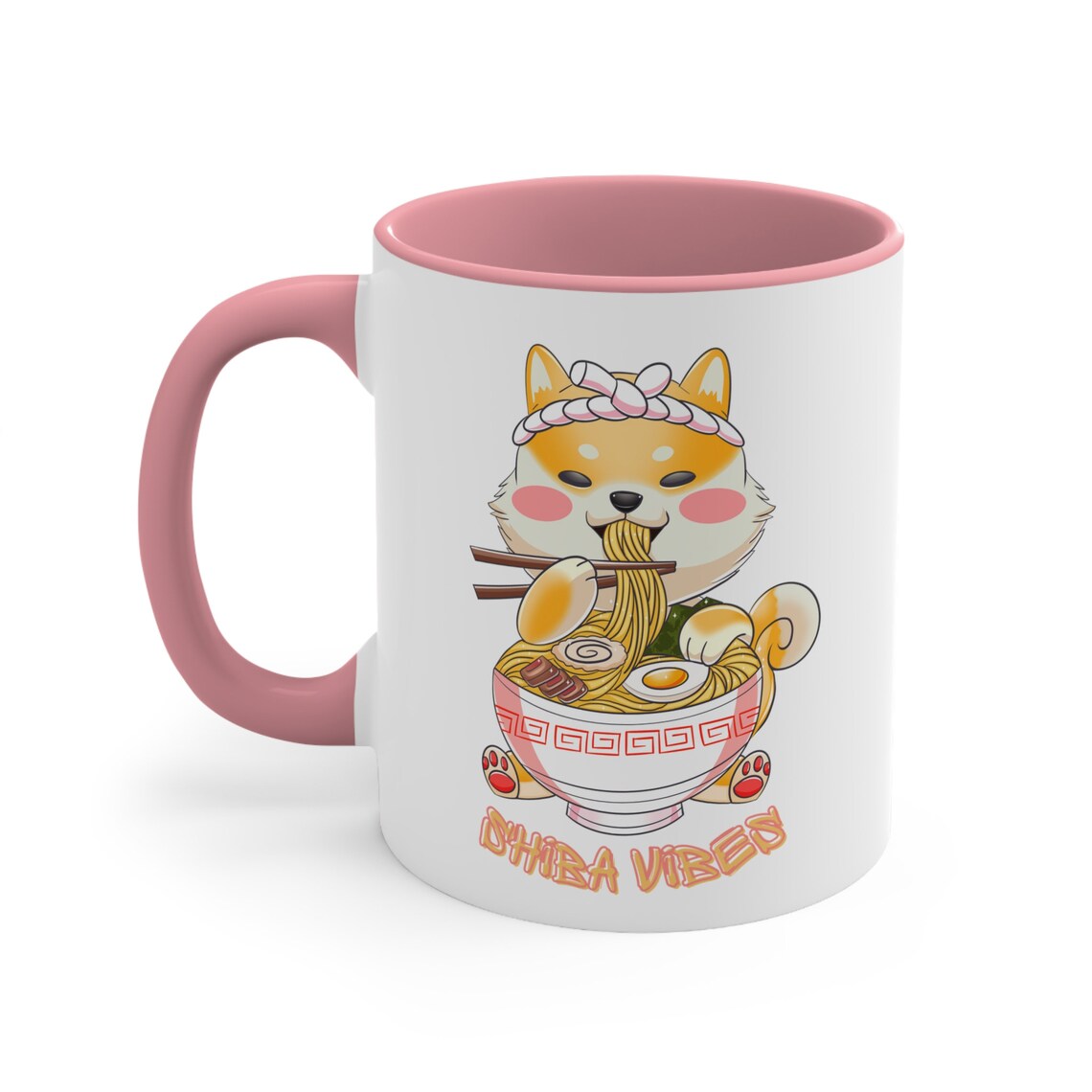 Shiba Inu Vibes Ramen Accent Coffee Mug, 11oz, Funny Shiba Inu Coffee ...