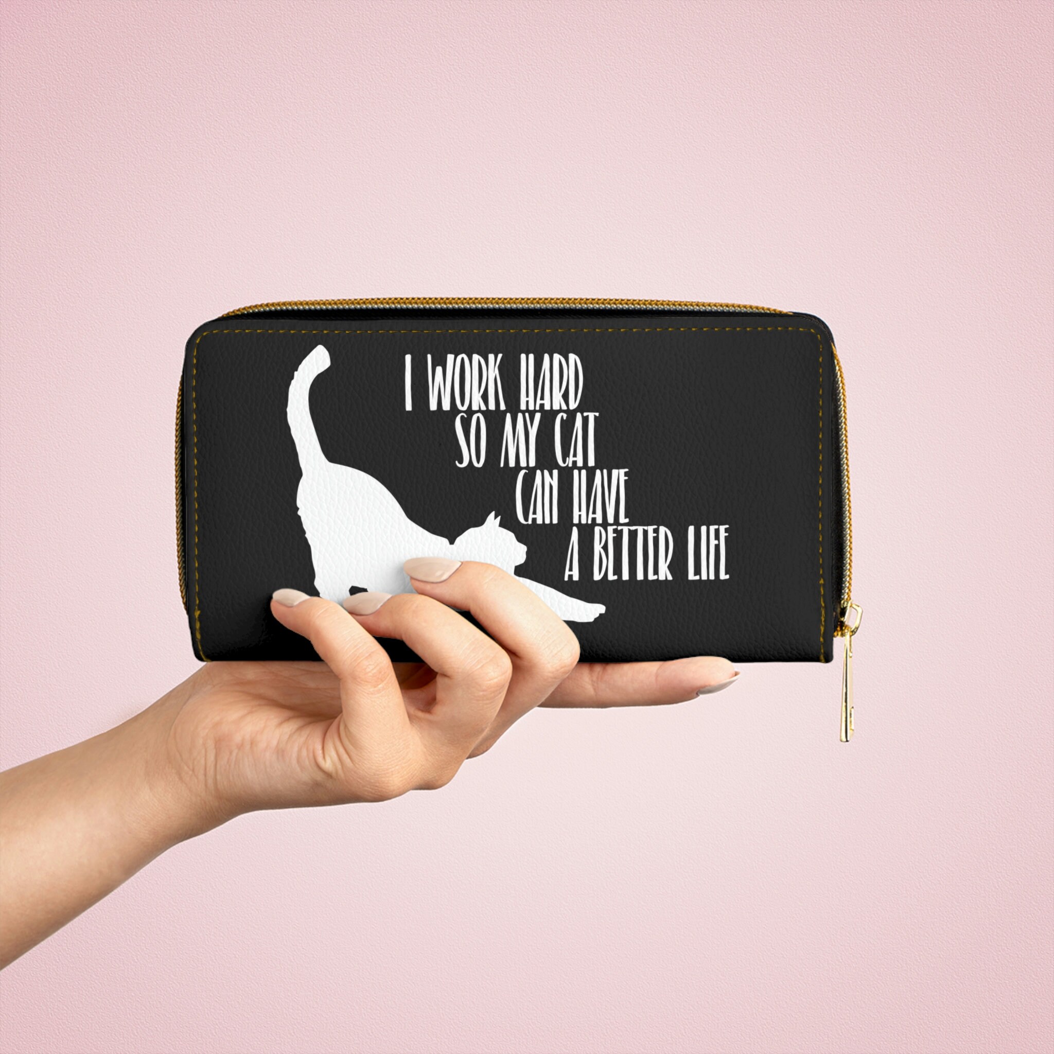 Cat Quote Zipper Wallet Cute Cat Wallet Cool Cat Lover - Etsy