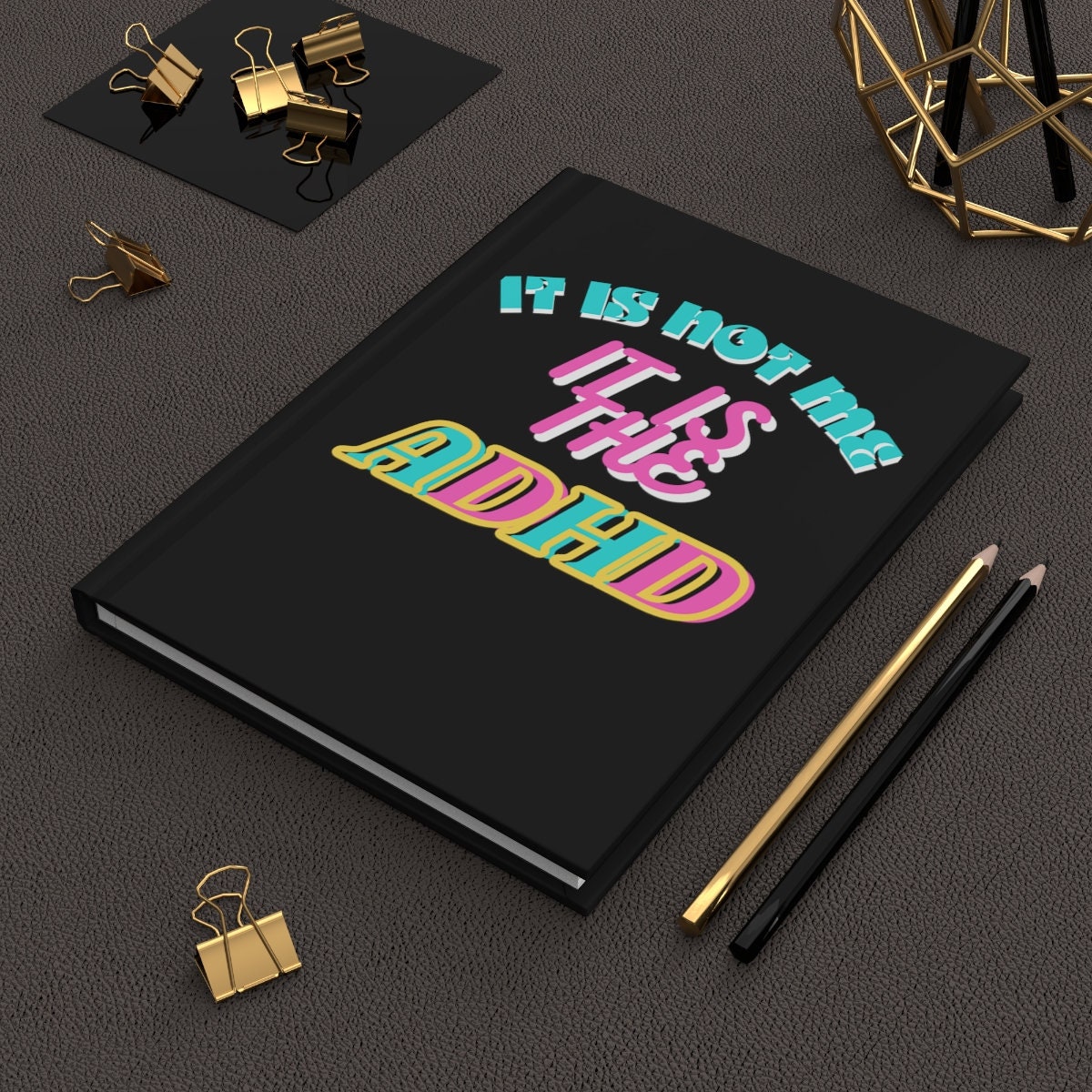 ADHD Notebook Retro Notebook Funny Notebook Groovy Text - Etsy Israel