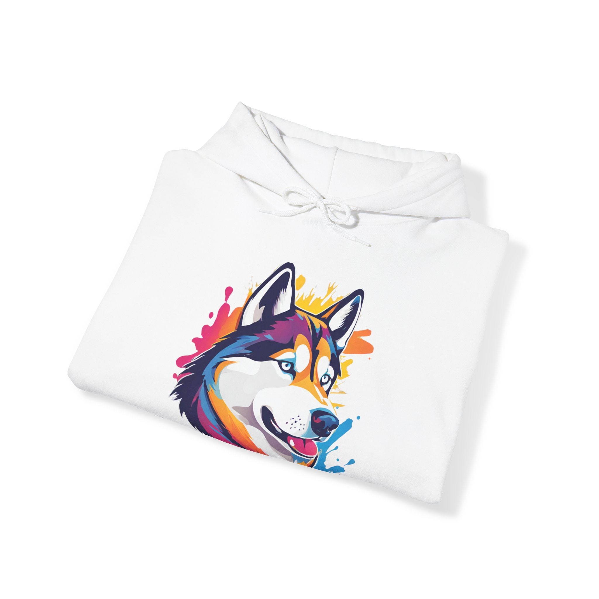 Siberian Husky Hooded Sweatshirt, Colorful Graphic Husky Unisex Hoodie ...
