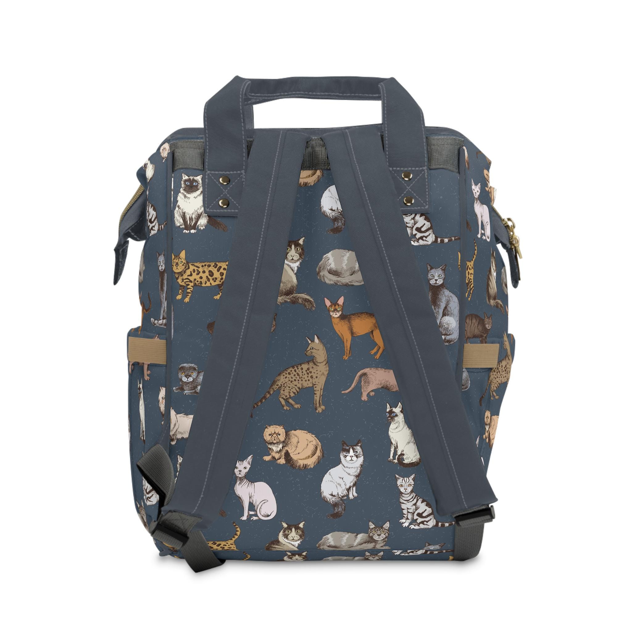 Cats Breeds Pattern Backpack - Cat Lovers Bag, Cat Owner Gift, Cat ...
