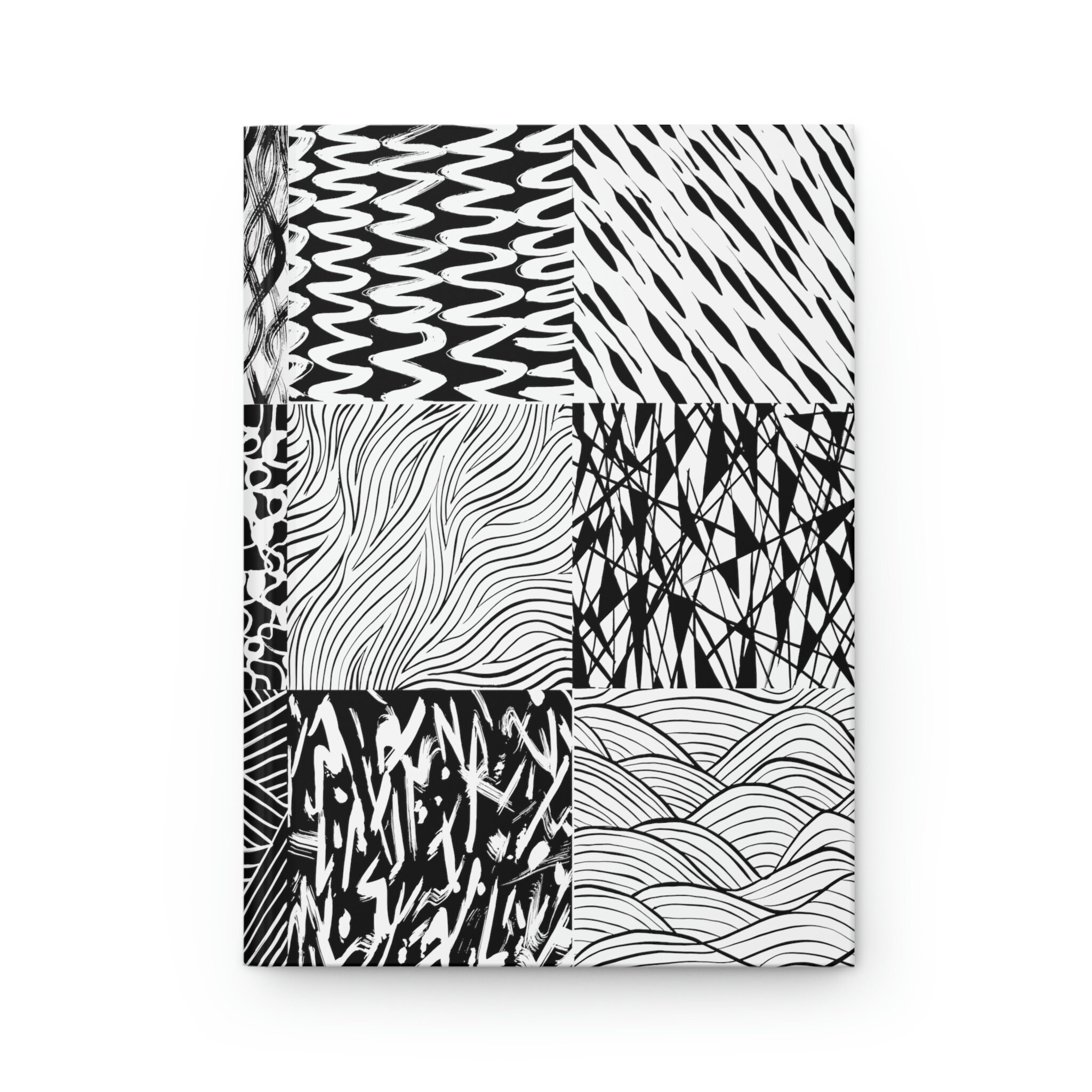 Abstract Black and White Pattern Hardcover Journal Matte, Back to ...