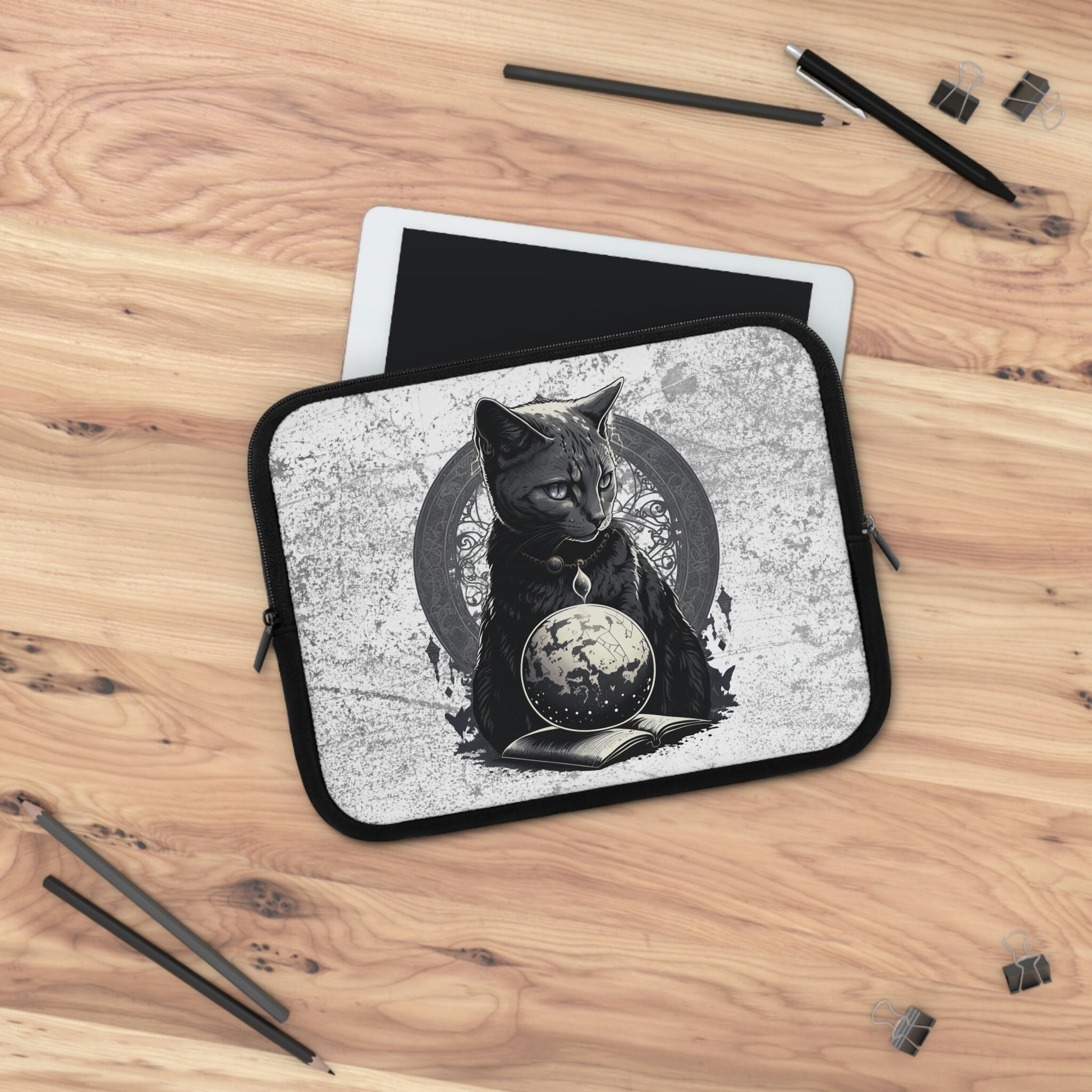 Cosmic Cat Laptop Sleeve Cat Magician Laptop Case Witchy - Etsy