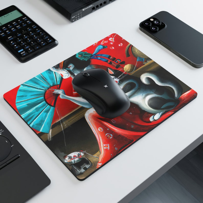 Geisha and Cat Rectangular Mouse Pad Chinese Women Mouse Pad - Etsy