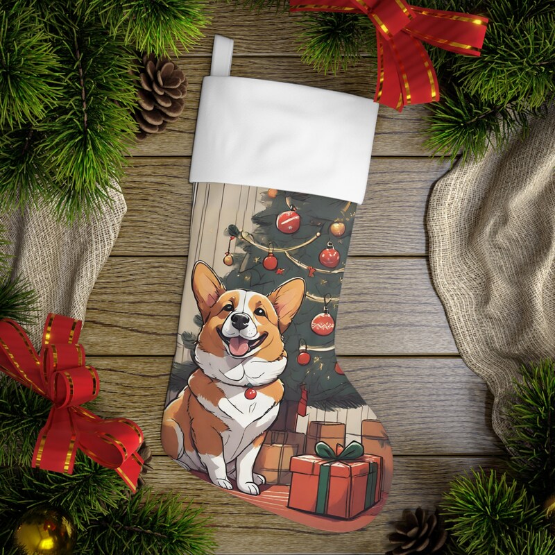 Corgi Christmas Stocking - Etsy