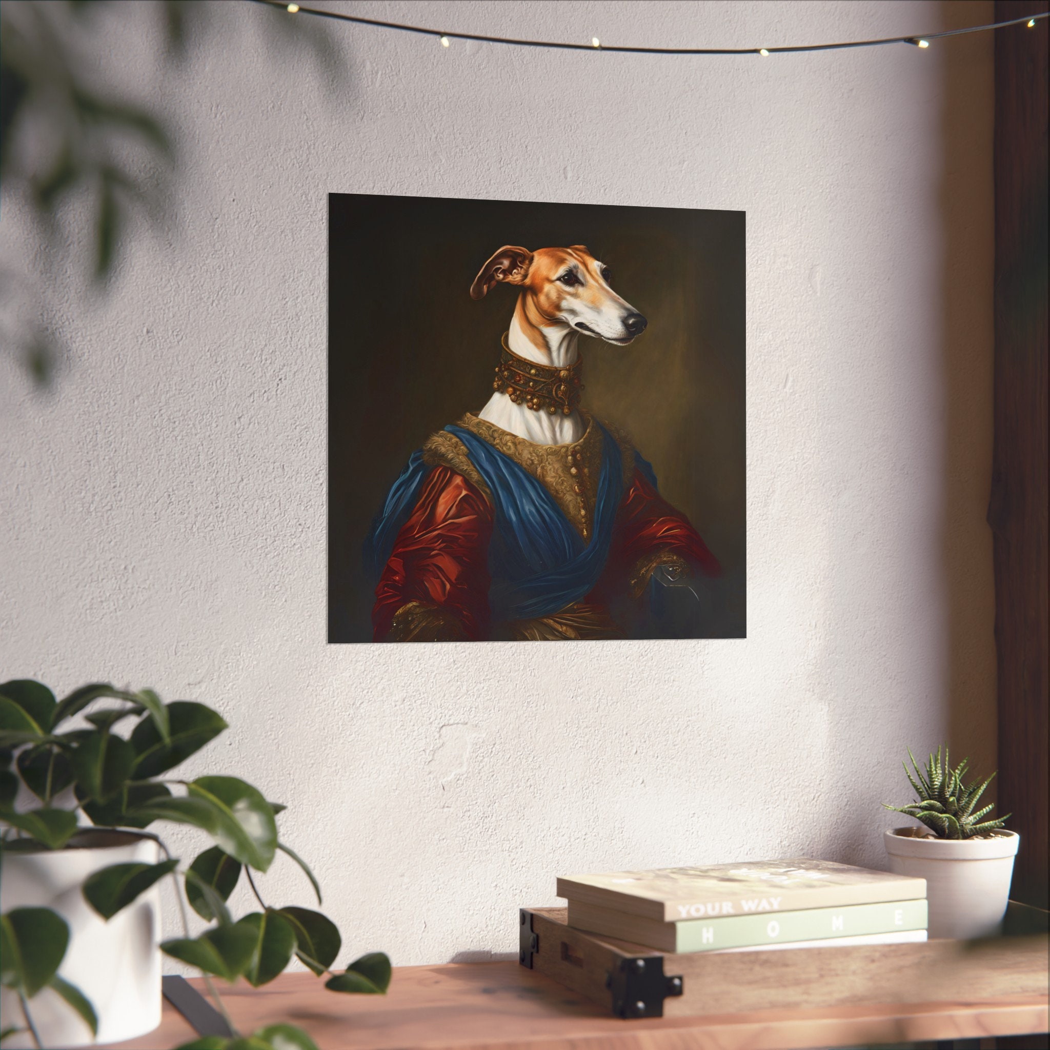 Royal Greyhound Portrait Poster, Renaissance Greyhound Wall Art ...