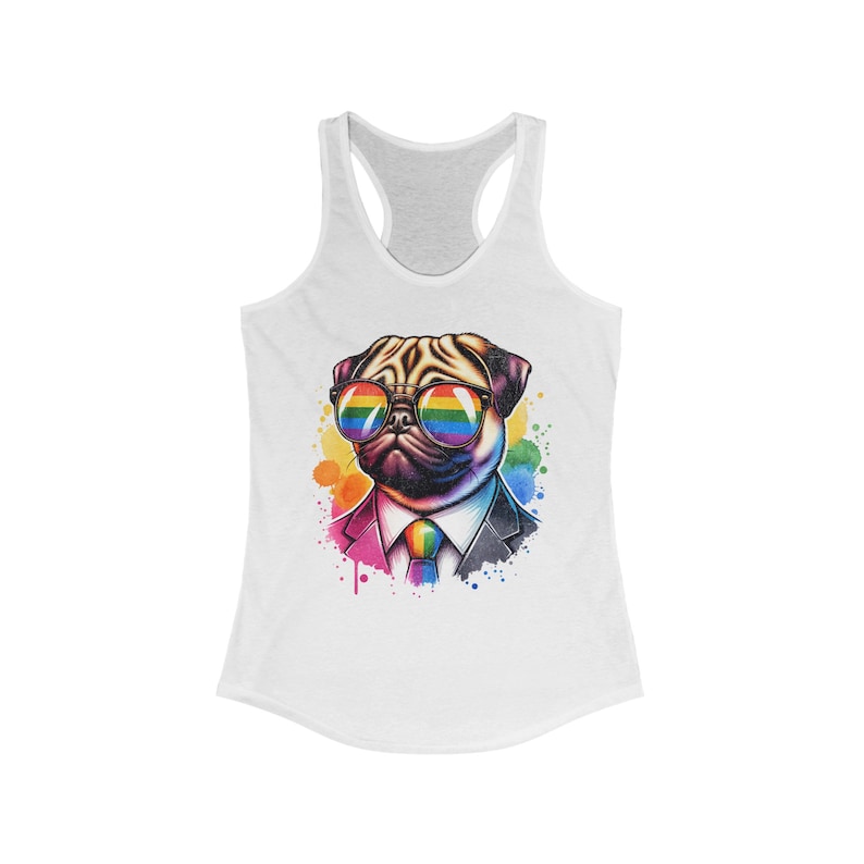 Lgbtqia Pug Ideal Racerback Tank, Mops LGBTQ Tank Top, Graffiti Lgbt ...