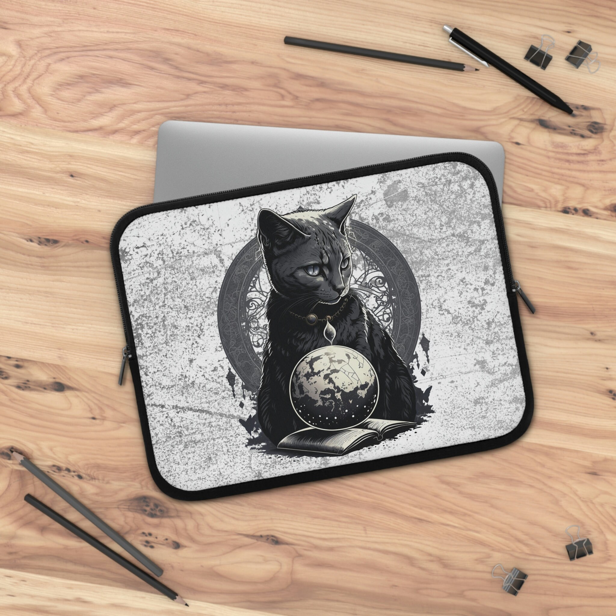 Cosmic Cat Laptop Sleeve Cat Magician Laptop Case Witchy - Etsy