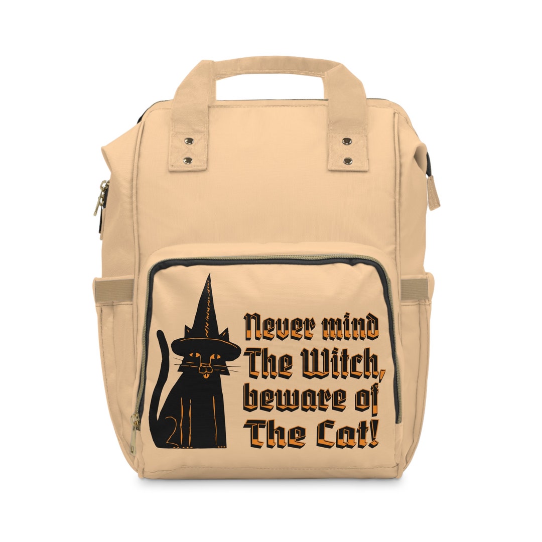 Black Cat Familiar Large Capacity Backpack, Witchy Cat School Bag ...