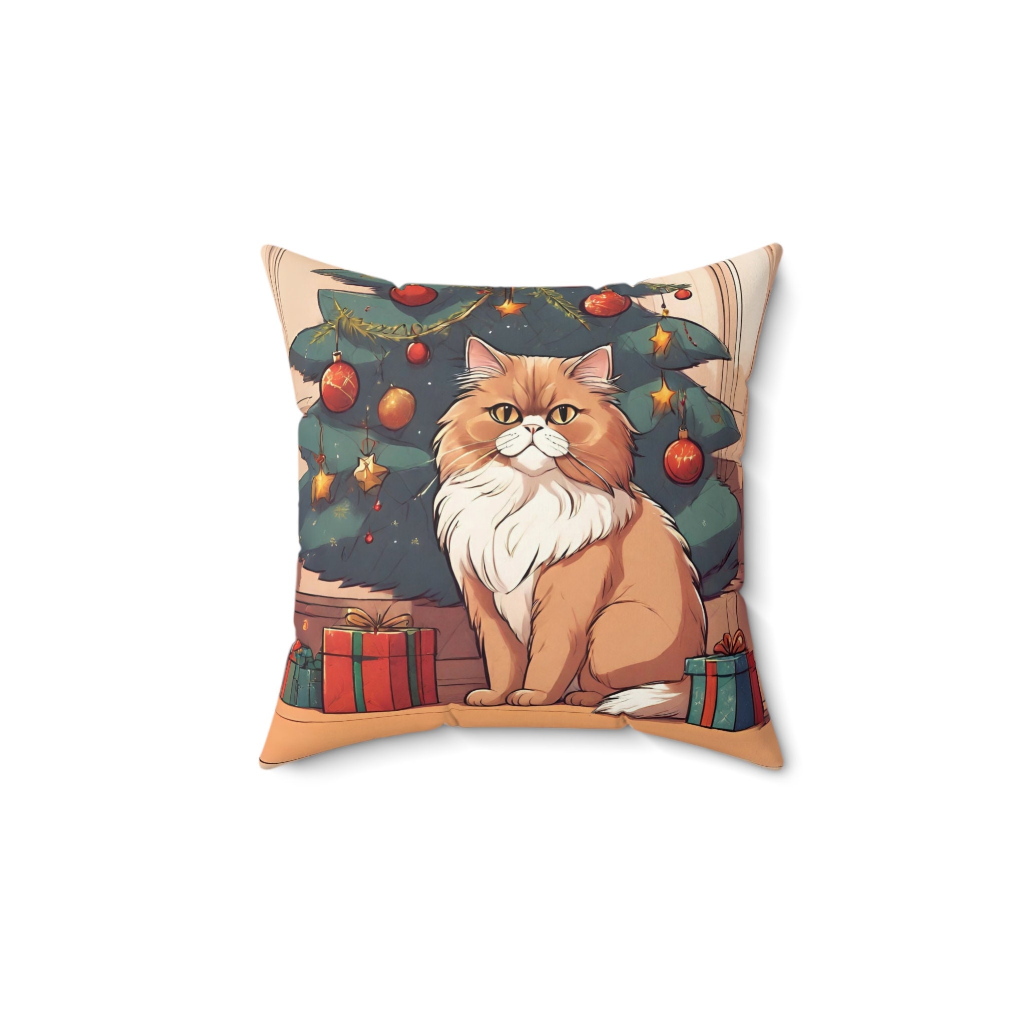 Cat Christmas Pillow