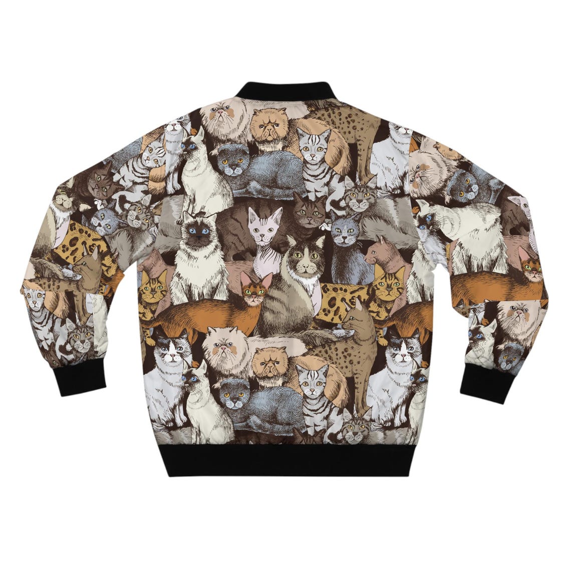 Cat Bomber Jacket, Cat Breeds Pattern Jacket, Cat Lover Gift, Kitty ...