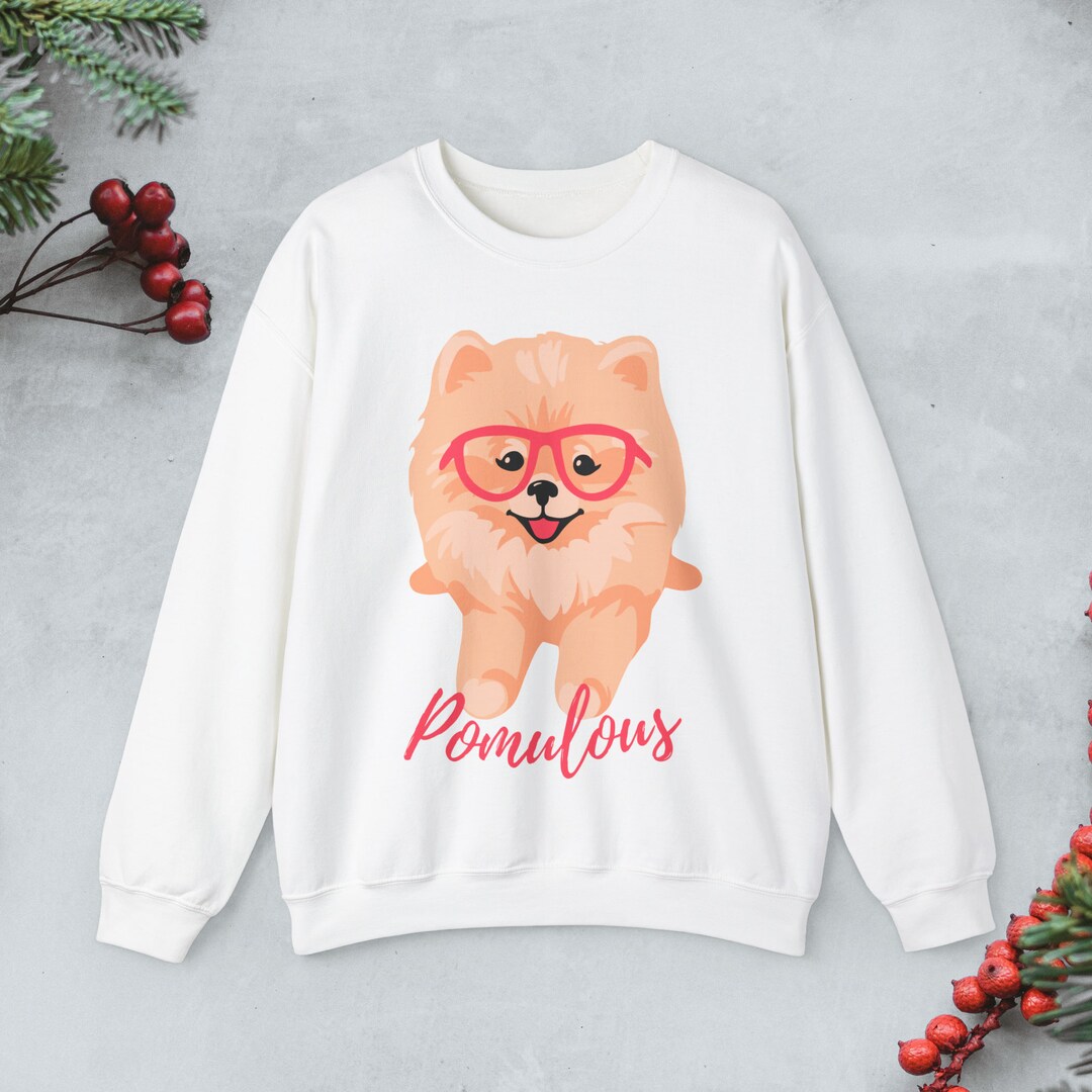 Nerdy Pomeranian Sweatshirt, Geeky Pomeranian Mom Sweater, Cute ...