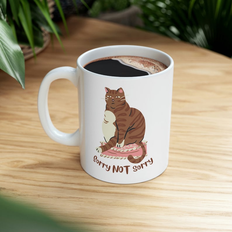 Bad Funny Cat Ceramic Mug 11oz, Cat Lover Gift, Crazy Cat Lady Mug, Cat ...