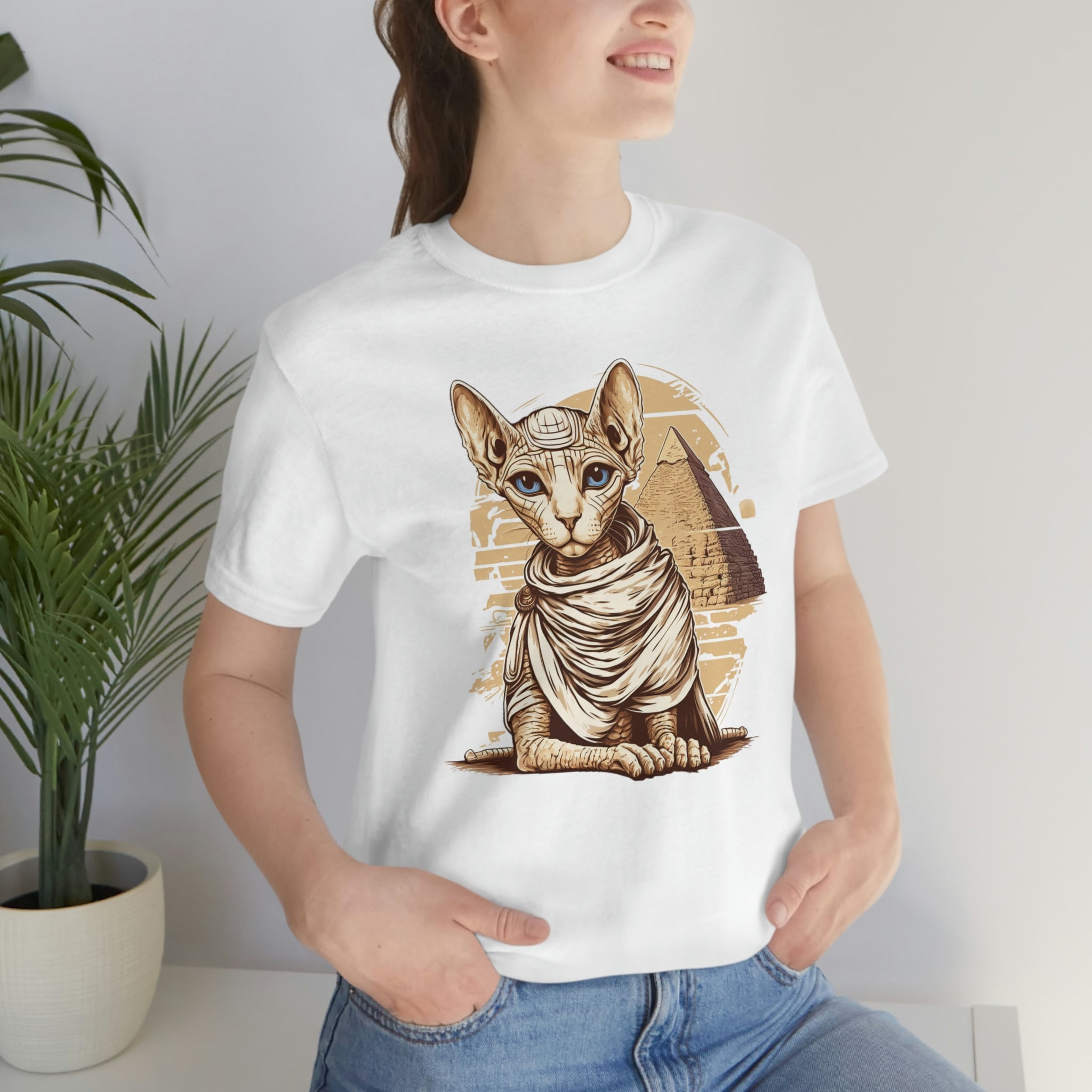 Sphynx Cat T-shirt, Sphynx Cat Pyramid Egypt Tee, Sphynx Lover Tshirt ...