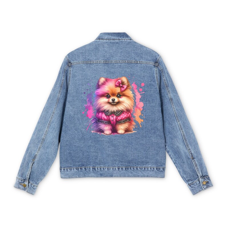 Preppy Pomeranian Denim Jacket, Girly Pomeranian Jean Jacket, Coquette ...