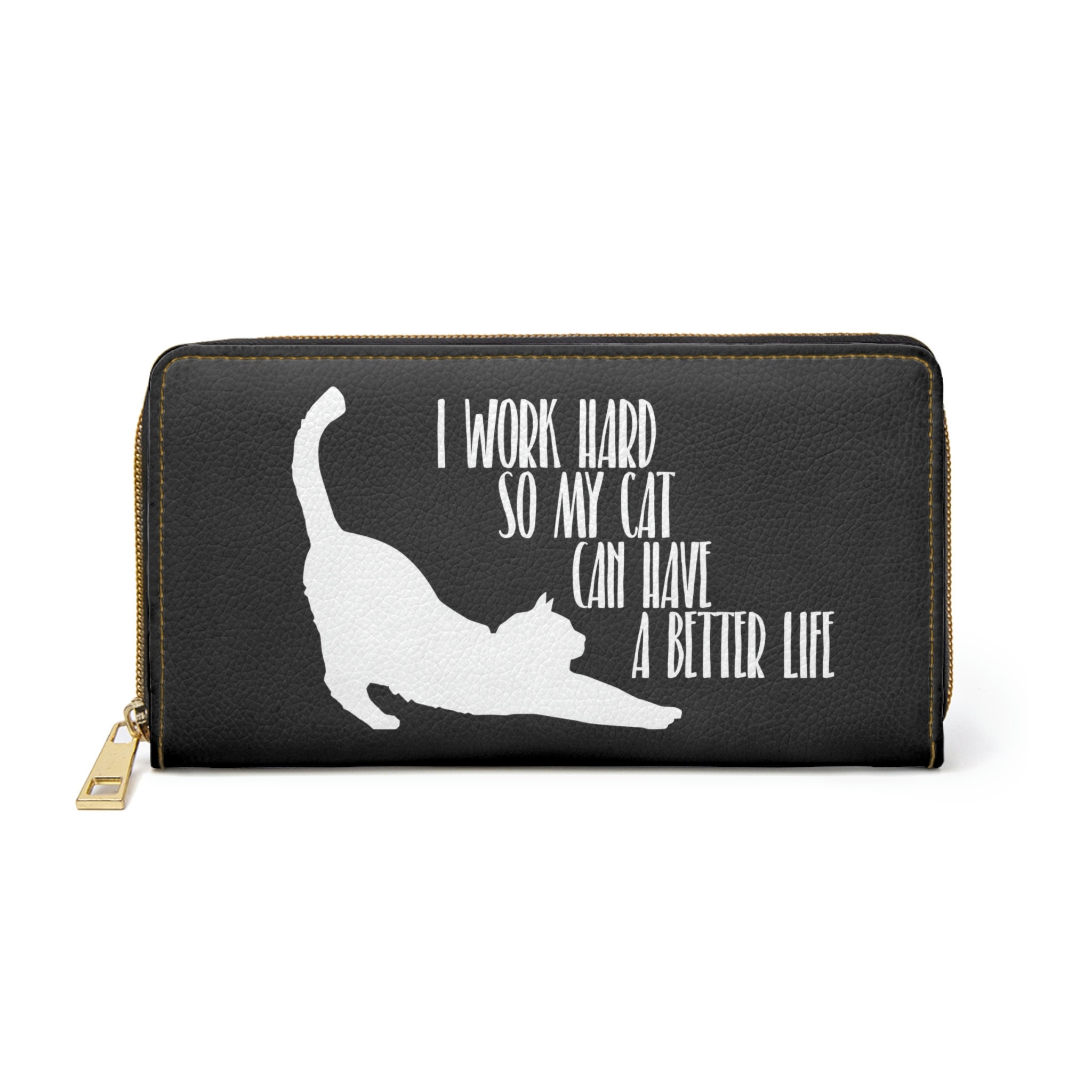 Cat Quote Zipper Wallet Cute Cat Wallet Cool Cat Lover - Etsy