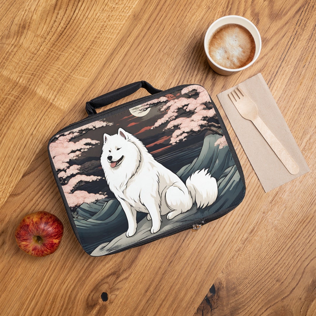 Samoyed Dog Japanese Lunch Bag, Ukiyo-e Style Lunch Tote, Samoyed ...
