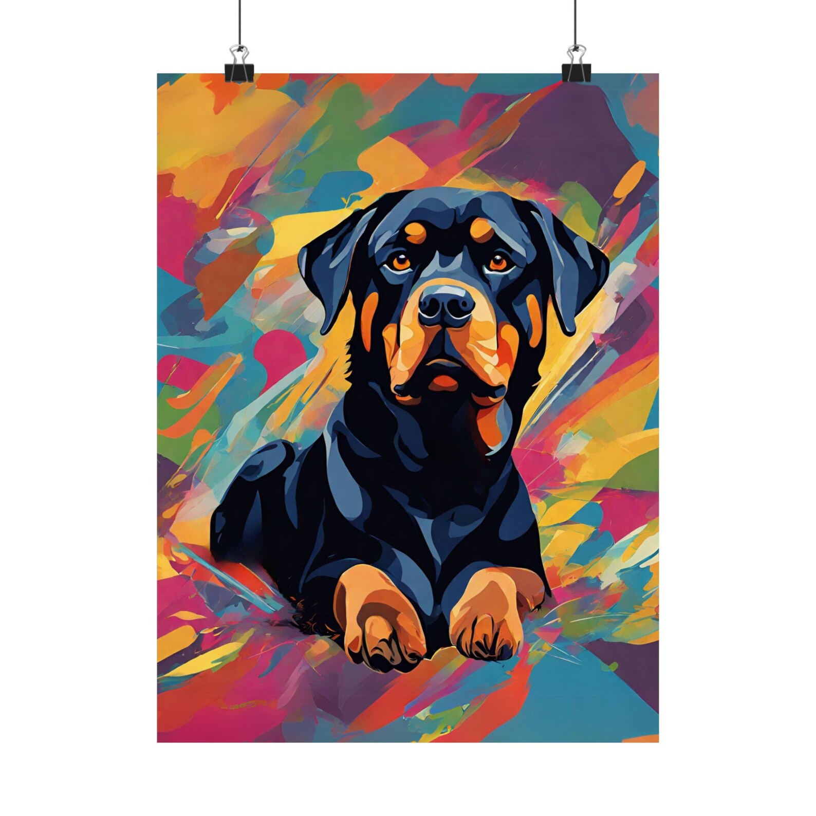 Abstract Rottweiler Poster, Rottweiler Wall Art, Rottie Wall Decor ...
