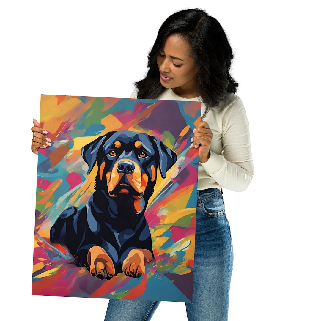 Abstract Rottweiler Metal Print, Rottweiler Wall Art, Rottie Wall Decor ...