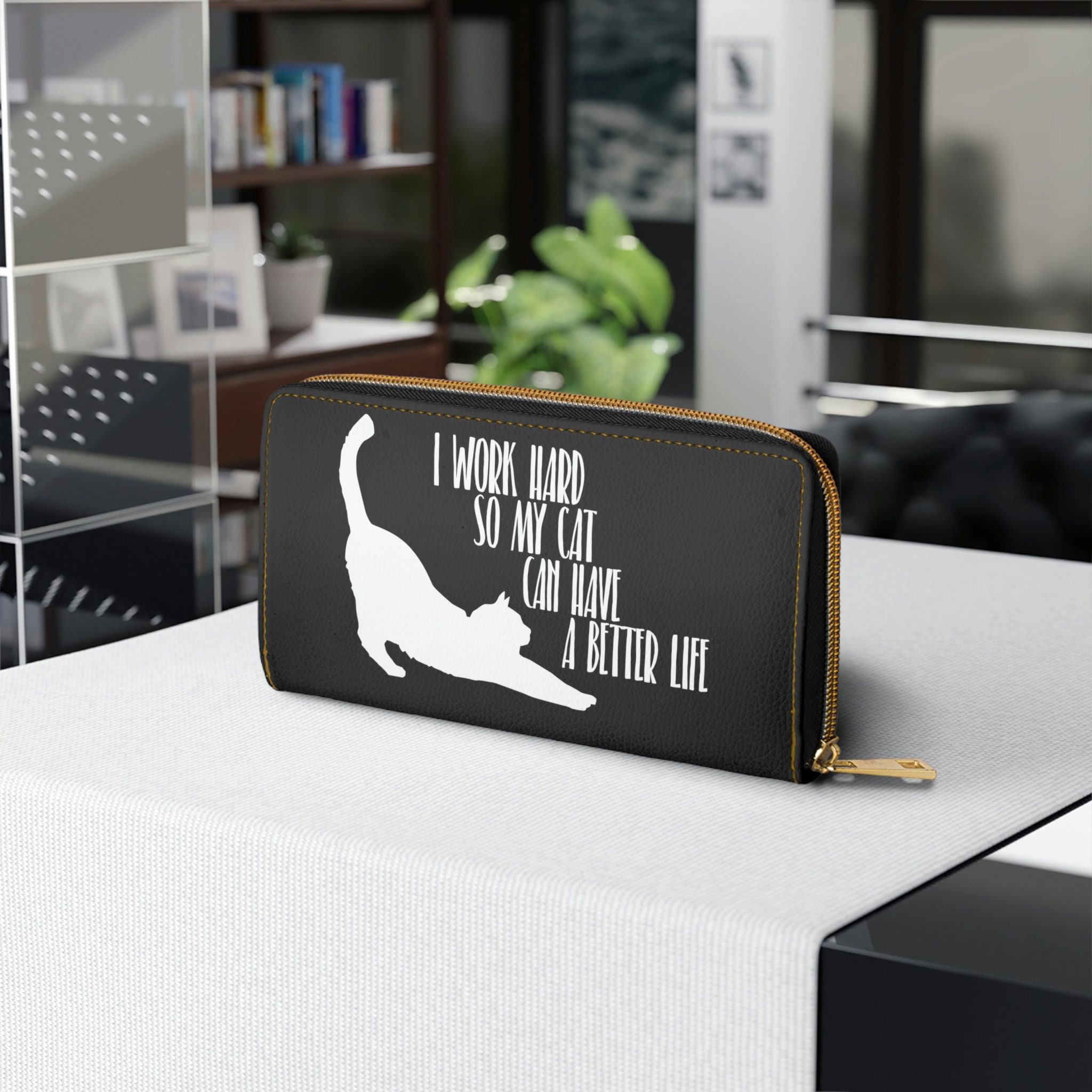 Cat Quote Zipper Wallet Cute Cat Wallet Cool Cat Lover - Etsy