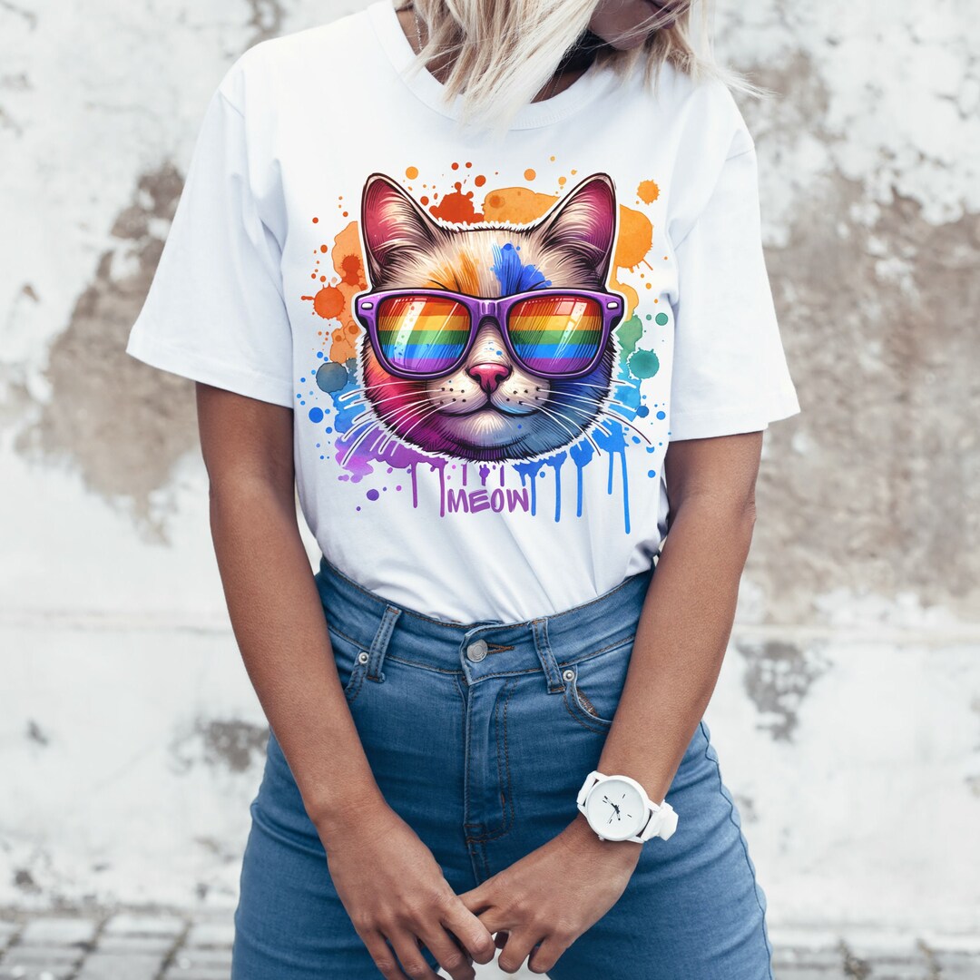 Lgbtqia+ Cat Shirt, Watercolor LGBTQ Shirt, Graffiti Lgbt Shirt, Lgbt ...
