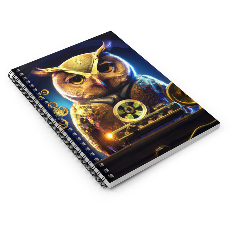 Owl Steampunk Spiral Notebook, Fantasy Notebook, Owl Steampunk Journal ...