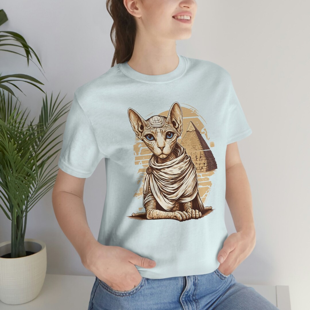 Sphynx Cat T-shirt, Sphynx Cat Pyramid Egypt Tee, Sphynx Lover Tshirt ...