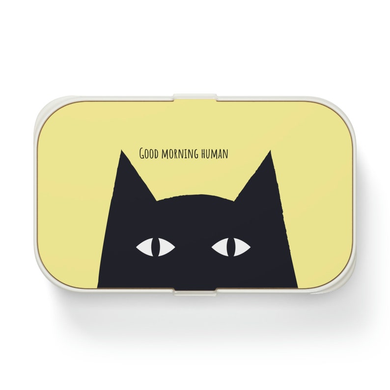 Black Cat Good Morning Human Bento Lunch Box Funny Cat Lunch - Etsy