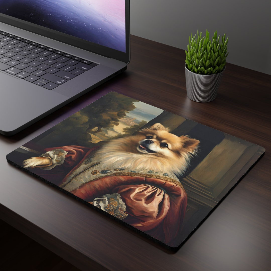 Pomeranian Art Mouse Pad, Royal Pomeranian Desk Mat, Victorian ...