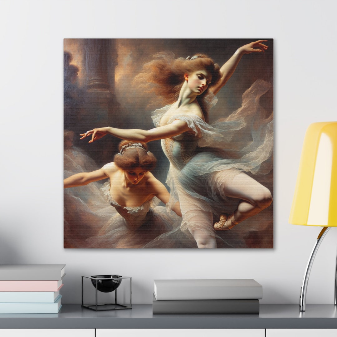 Ballet Romanticism Art Canvas Gallery Wraps, Ballerina Impressionism ...