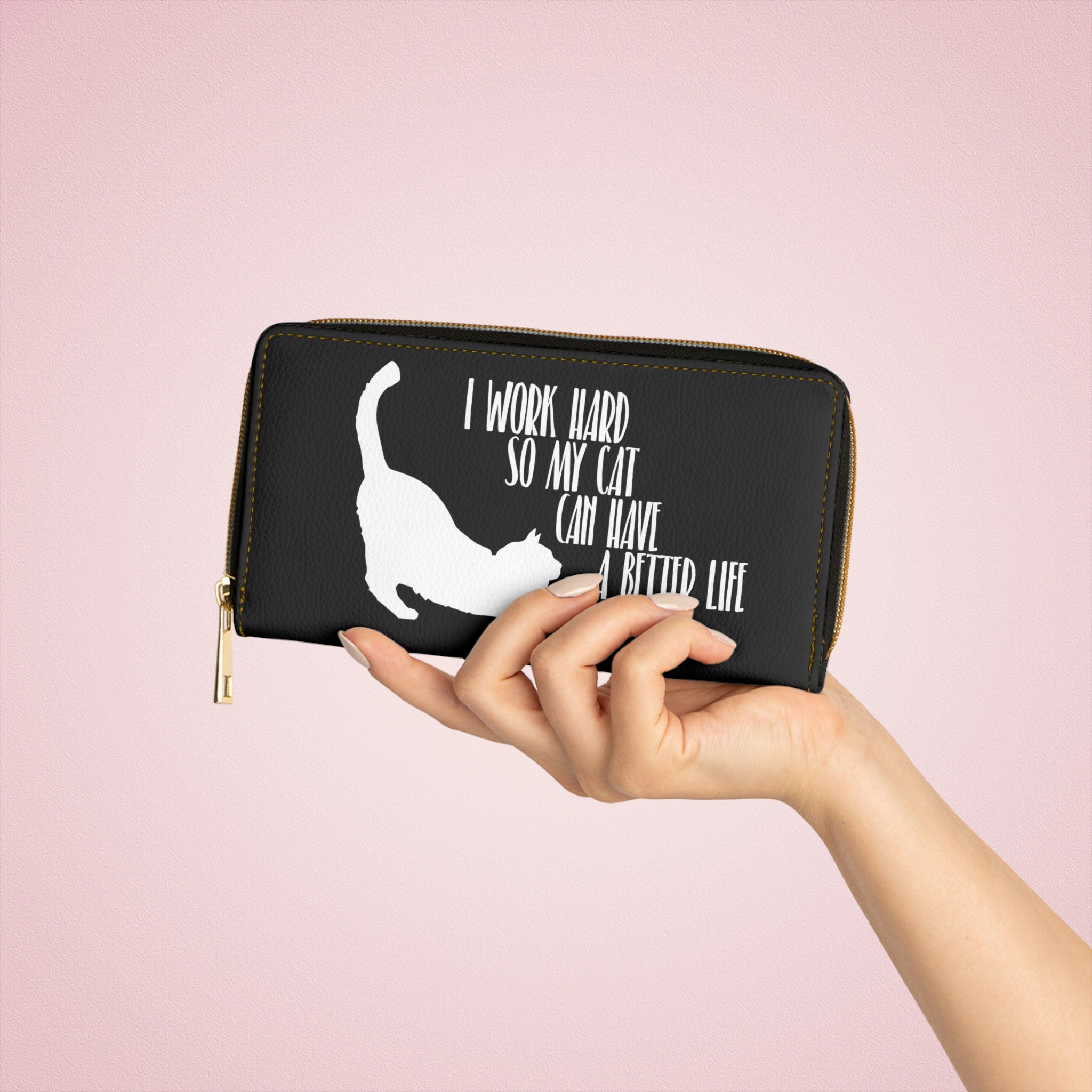 Cat Quote Zipper Wallet Cute Cat Wallet Cool Cat Lover - Etsy