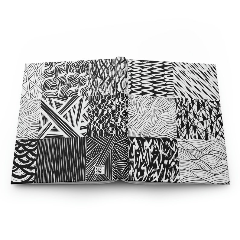 Abstract Black and White Pattern Hardcover Journal Matte, Back to ...