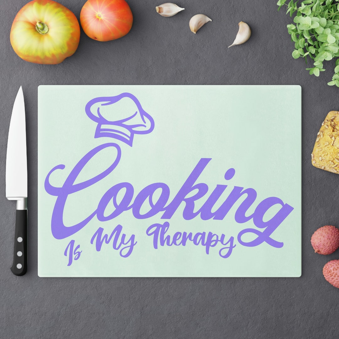 Cooking is My Therapy Cutting Board, Housewarming Gift, Chopping Board ...
