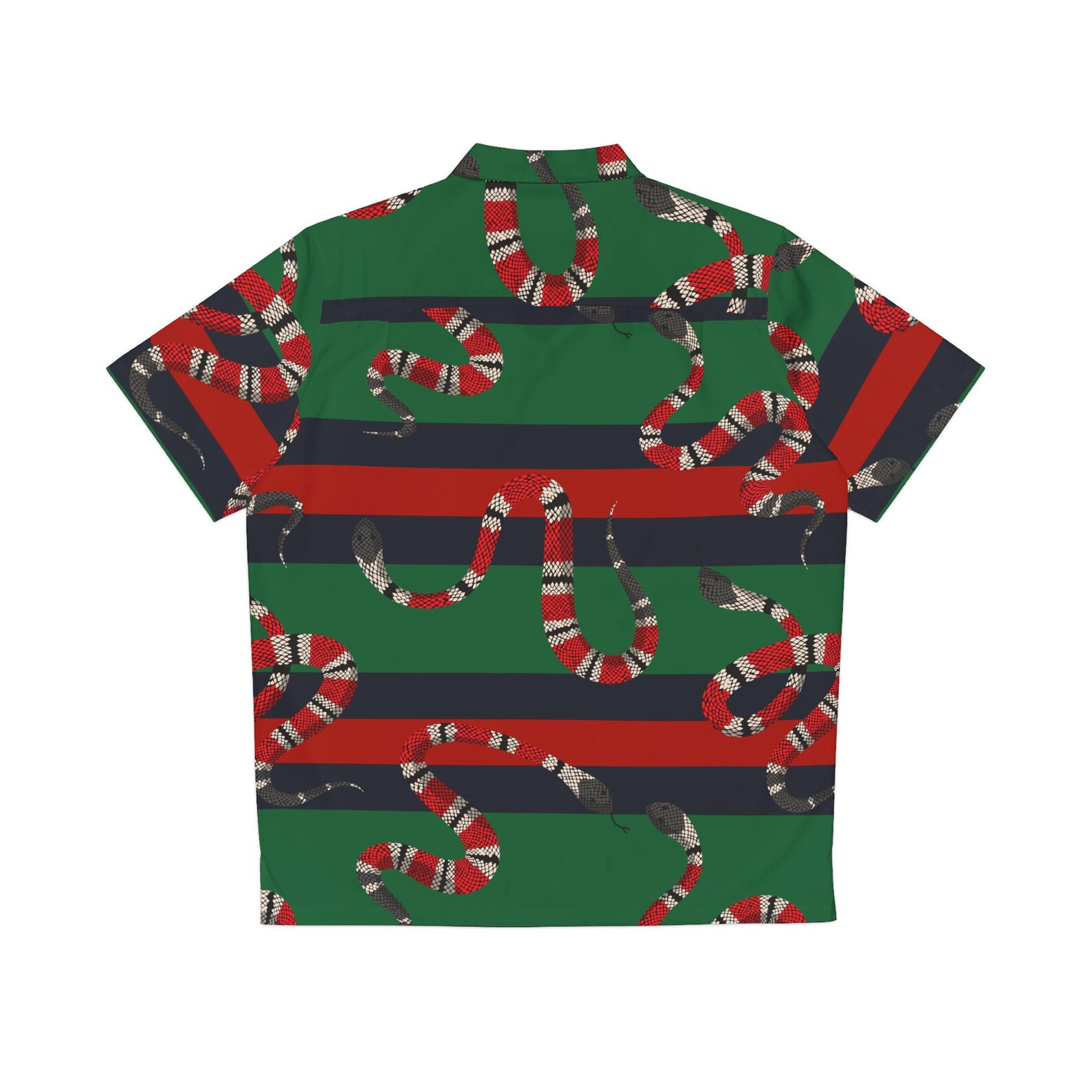 Snake Hawaiian Shirt, Snake Pattern Button-up, Reptile Print Aloha Top ...