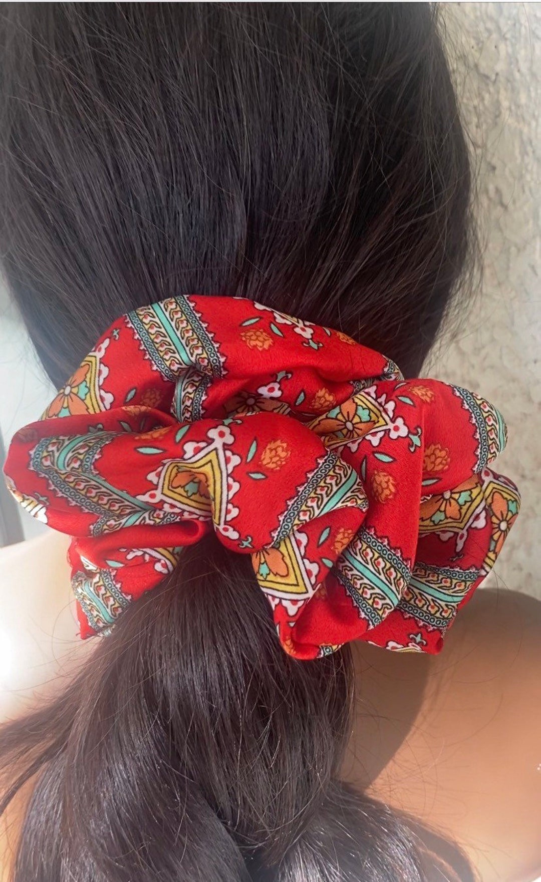 100% Silky Satin Print Custom Scrunchies/head-wrap for Women/large ...
