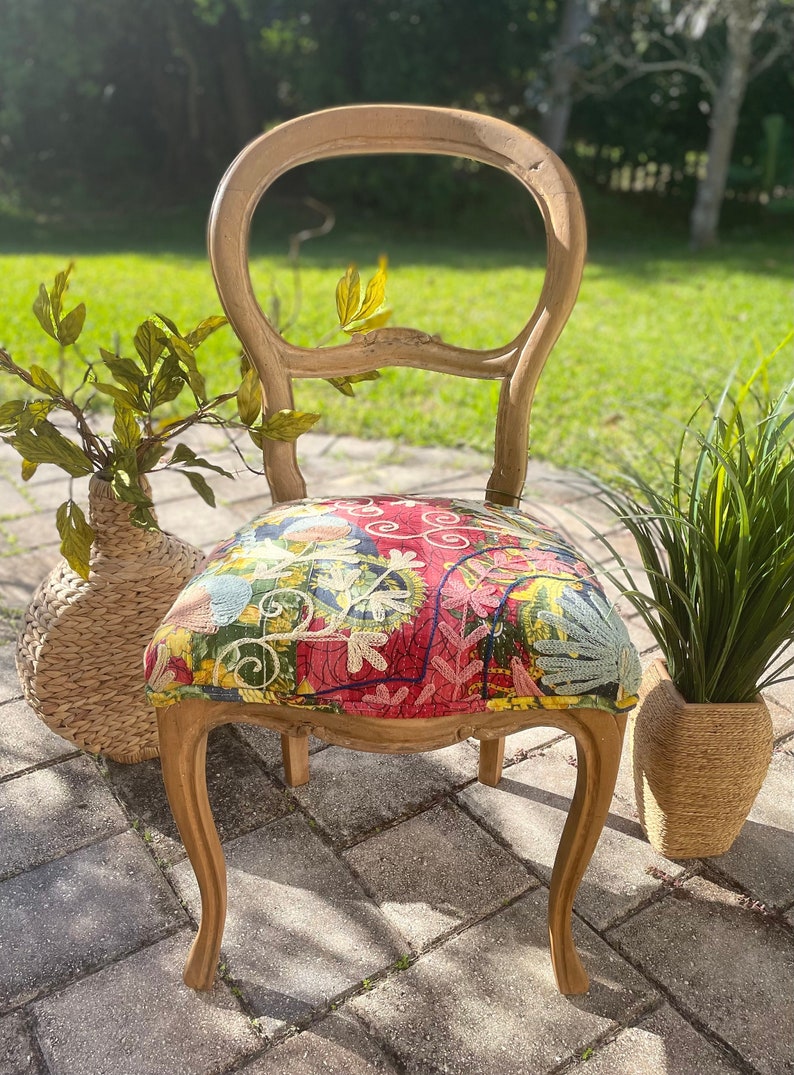 Boho Kantha Quilt Accent Chair - Etsy