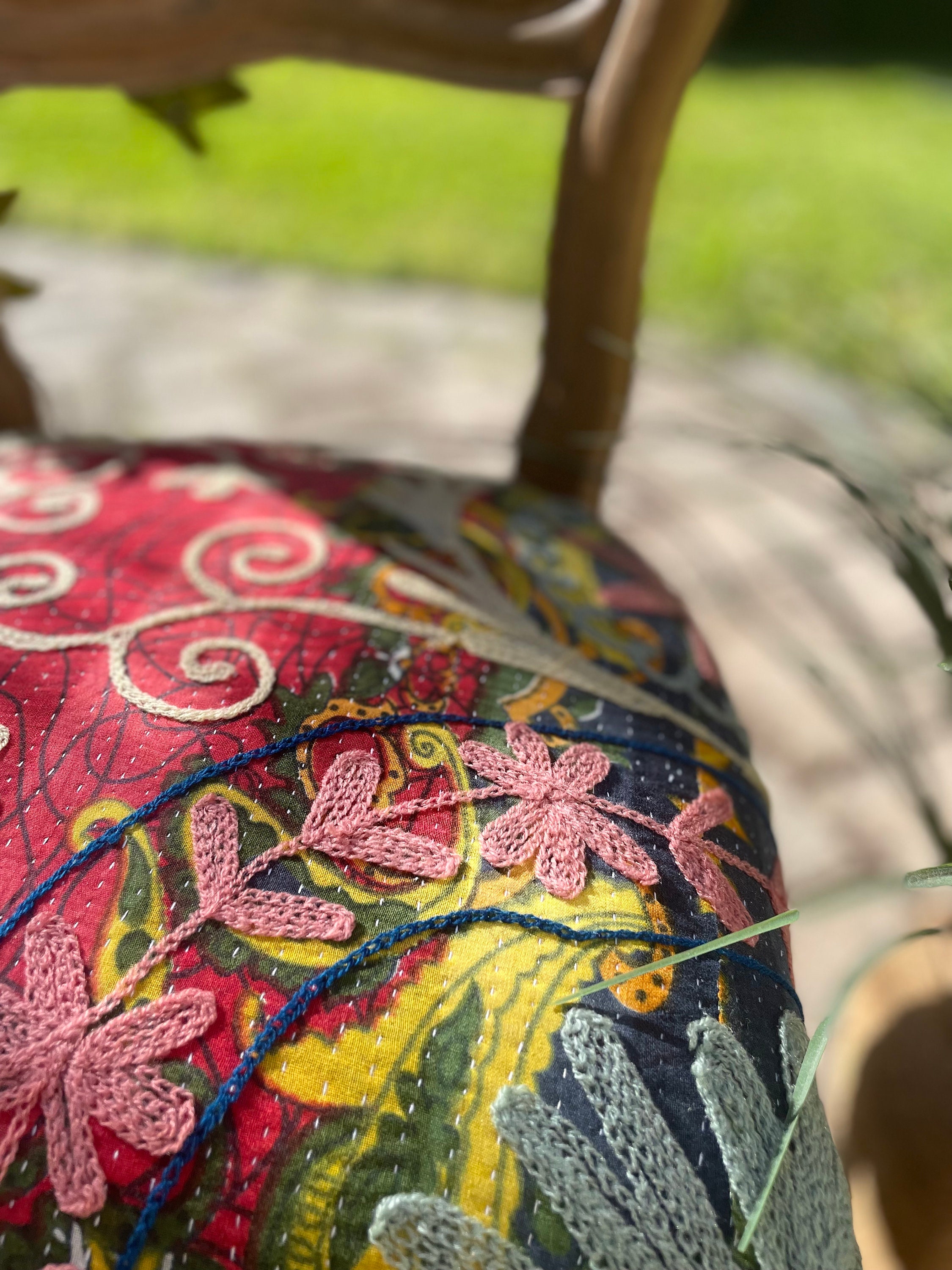 Boho Kantha Quilt Accent Chair - Etsy