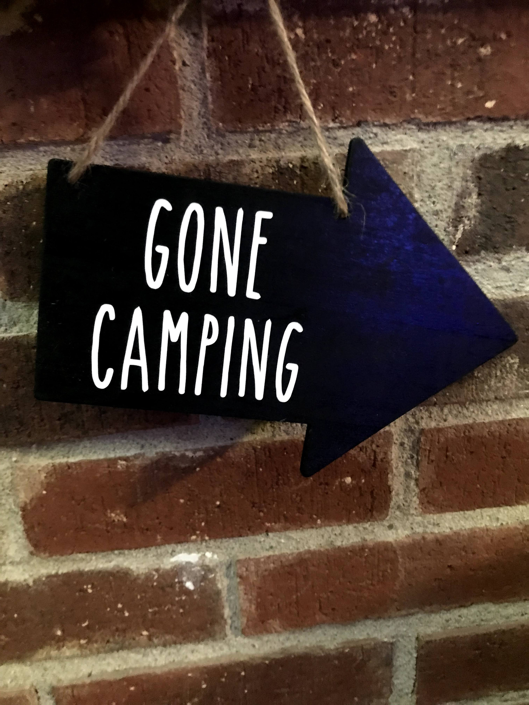 Gone Camping Handmade Door Sign | Etsy