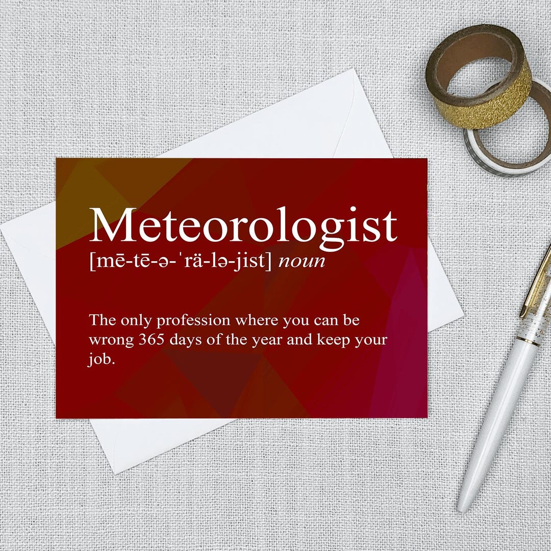 Meteorologist Definition - Snarky Greeting Card - Etsy