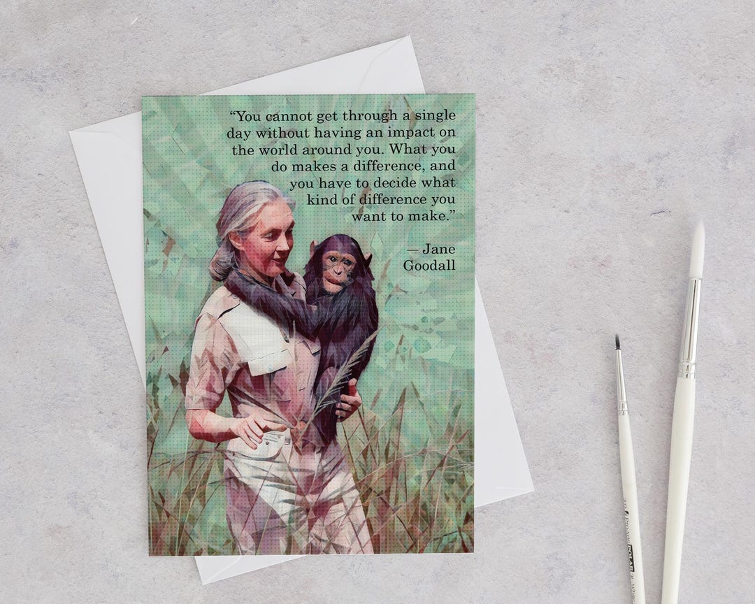 Jane Goodall - Women in Stem Greeting Card - Blank Greeting Card - STEM ...