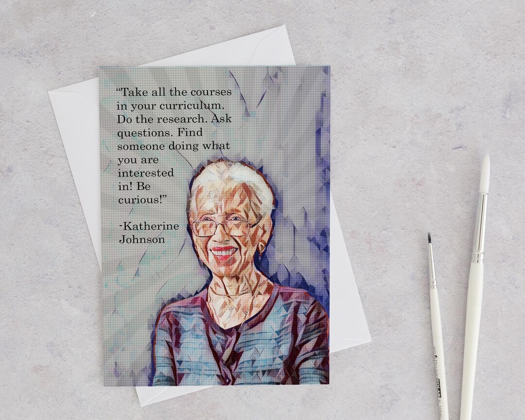 Katherine Johnson - Women in Stem Greeting Card - Blank Greeting Card ...
