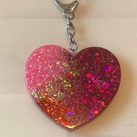Rainbow Pink Glitter Liquid Shaker Keychain, Pink Keyring, Cute Bag ...