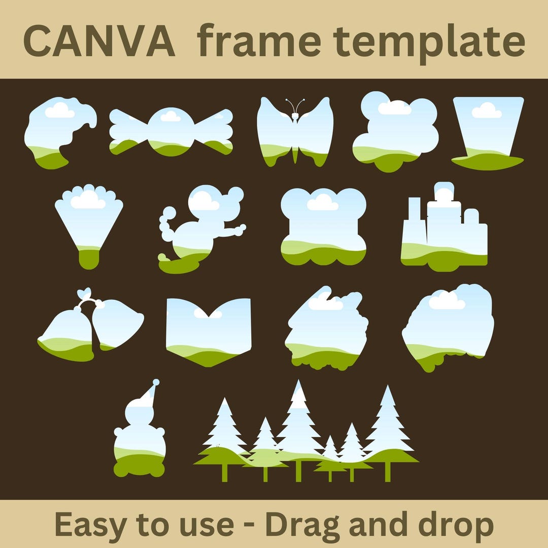 CANVA Frame Template. - Etsy