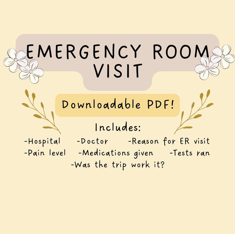 Emergency Room Visit Notes - Etsy