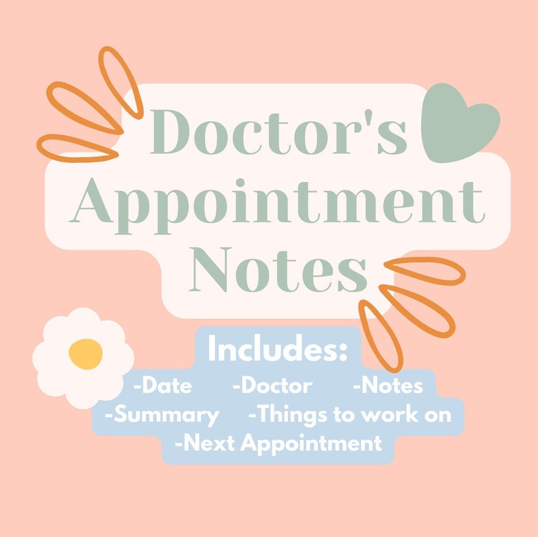 Doctor's Appointment Note Sheet - Etsy