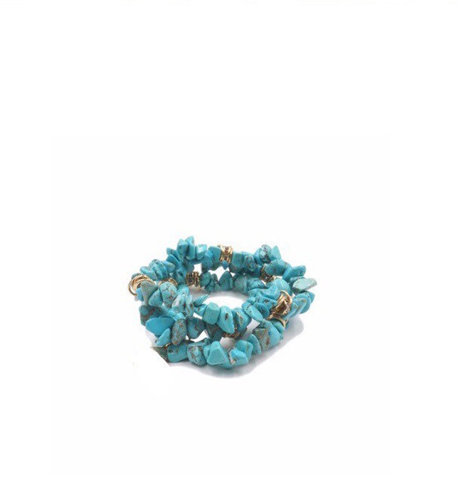 Howlite and Turquoise Chip Bracelets With a Druzy Quartz and - Etsy